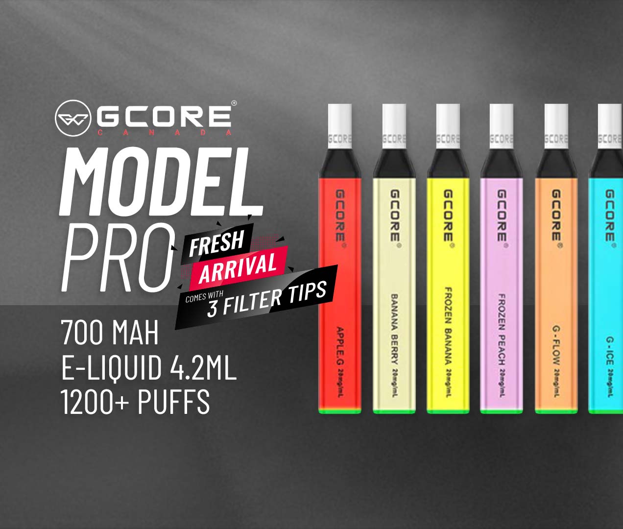 Gcore Model Pro (disposable with filters, 10 Flavours) – Vape Stadium